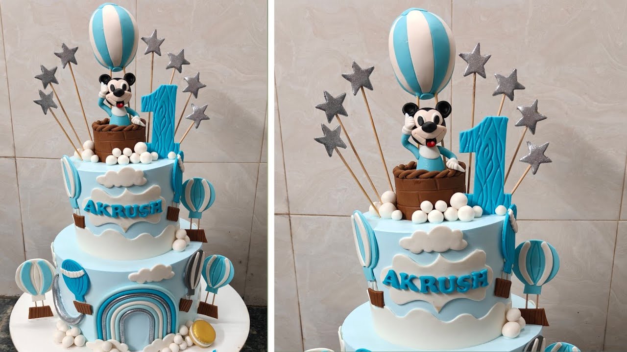 Two Step 1st Birthday Cake For Boy Parachute Theme Decorating|Two Step ...