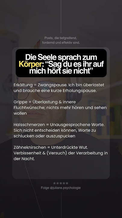 Die Seele sprach zum Körper: “Sag du es ihr auf mich hört sie nicht” # ...