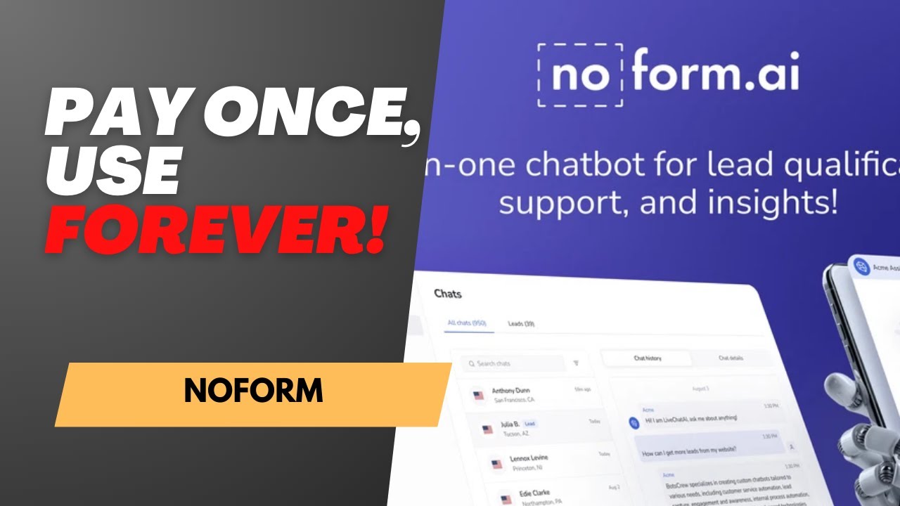 NoForm AppSumo Deal 🤖 Turn Website Visitors into Leads with AI Chatbot (Lifetime Access) - YouTube