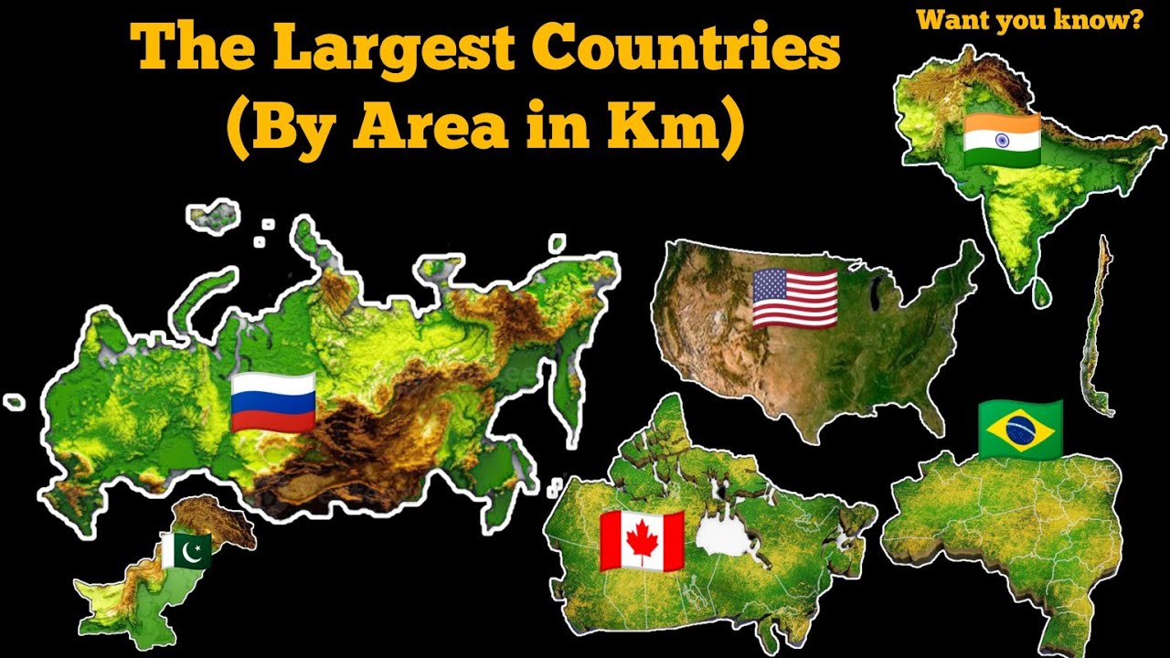 "The Largest Countries Comparison (By Area in km²) | Exploring Earth's ...
