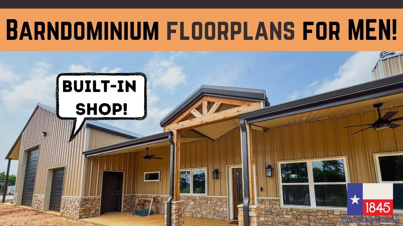 Barndominium floorplans for men - Built-in shops | 1845 Barndominiums ...