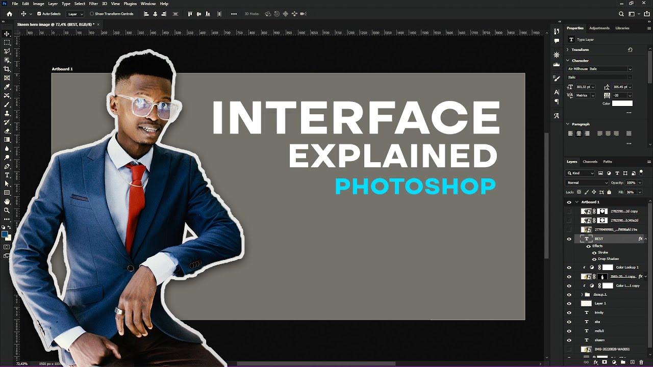 Full INTERFACE adobe photoshop - YouTube