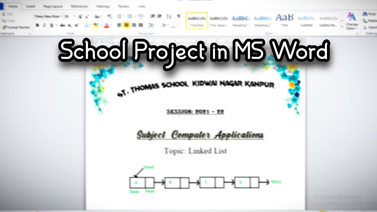 How to Make School Project In MS Word 2010 - YouTube