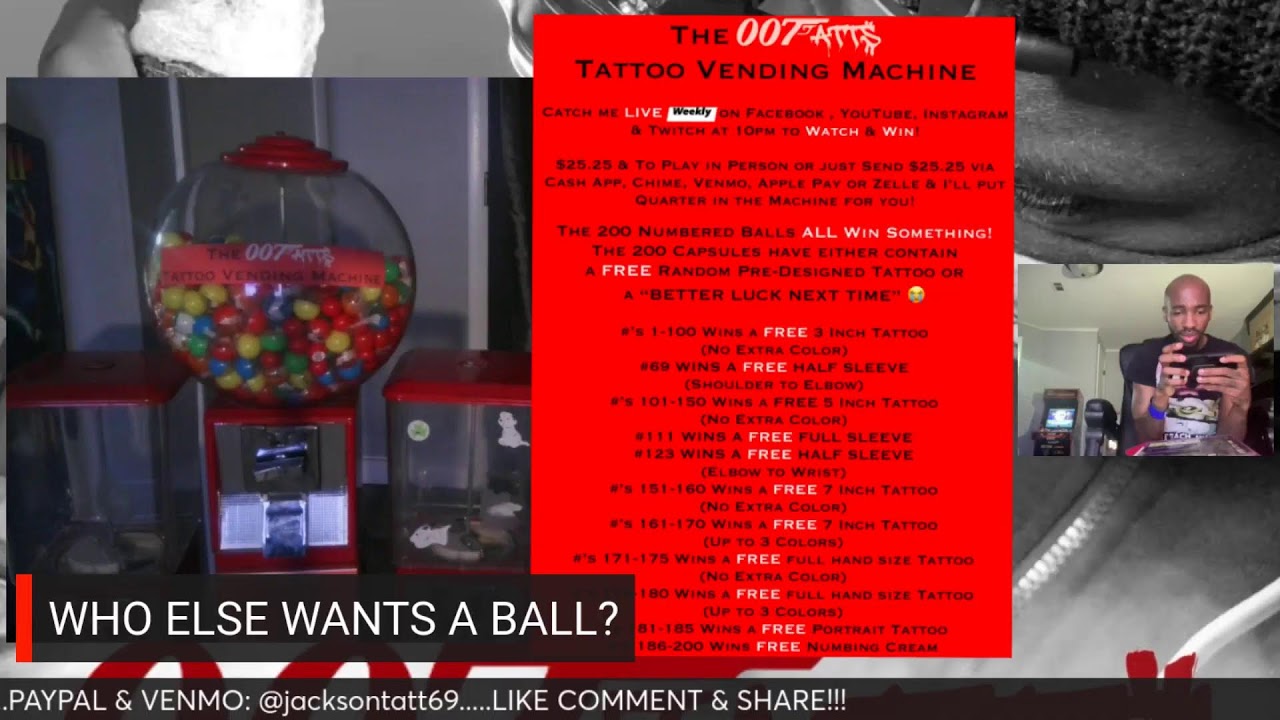 00TATT$ TATTOO VENDING MACHINE GRAND PREMIERE - YouTube