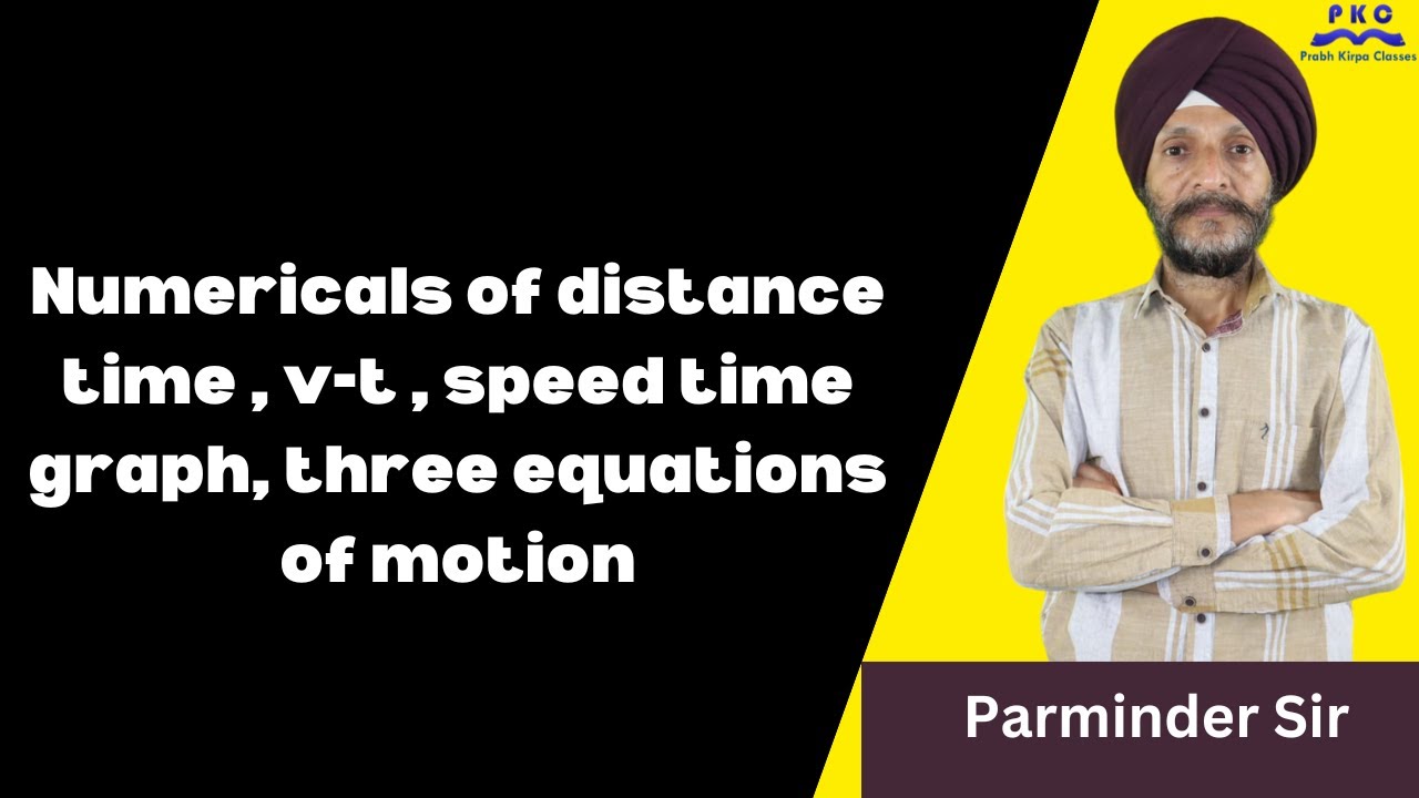 Numericals of distance time , v-t , speed time graph, three equations ...