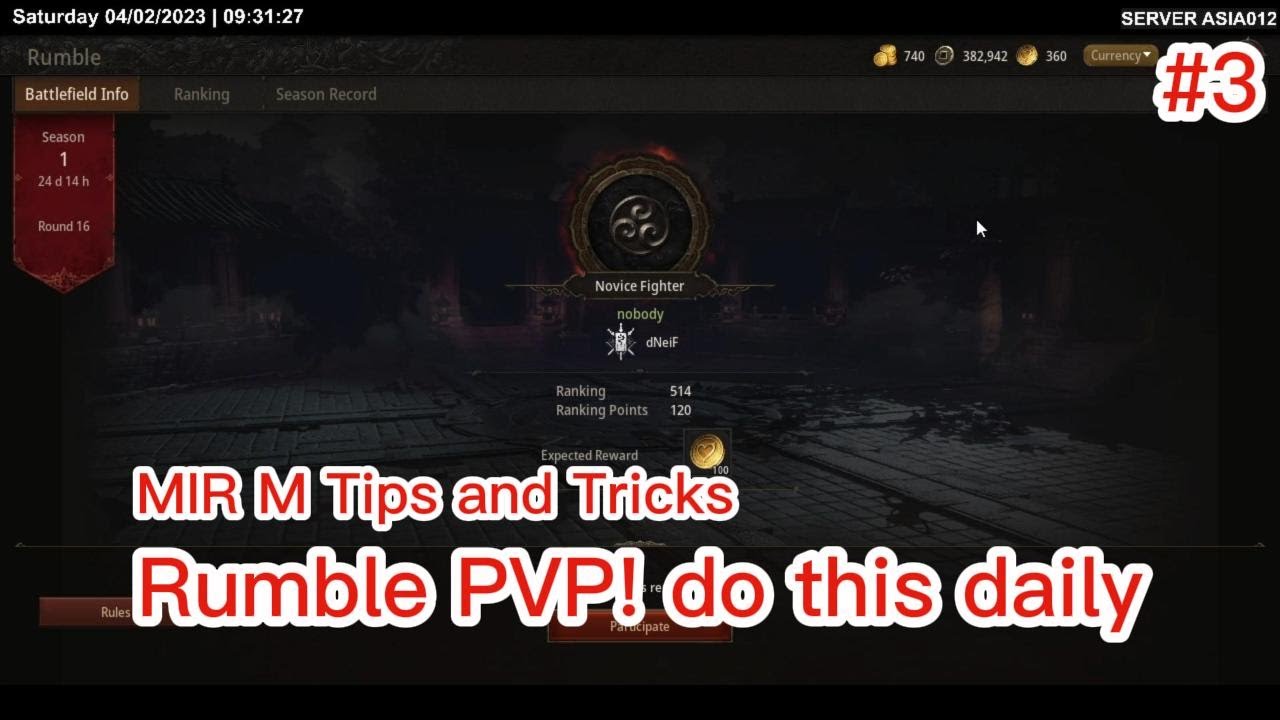 MIR M Tips and Tricks | Rumble and Honor Token - YouTube