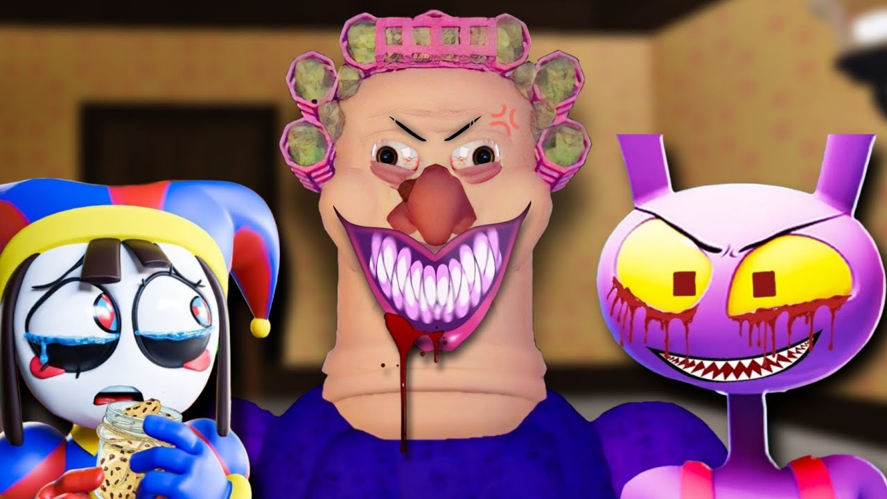 GRUMPY GRAN! (SCARY OBBY) Pomni x Jax 65 - YouTube