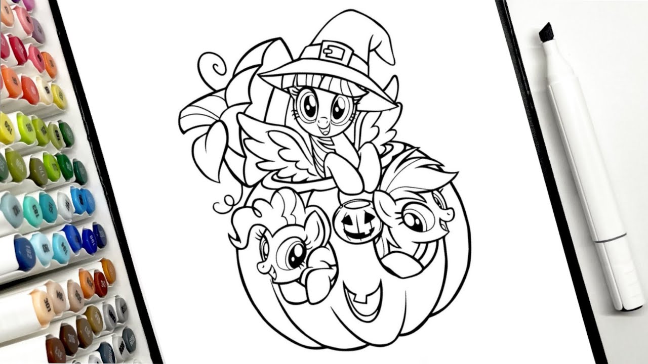 My Little Pony Halloween Coloring Page | Coloring Videos for Kids and ...