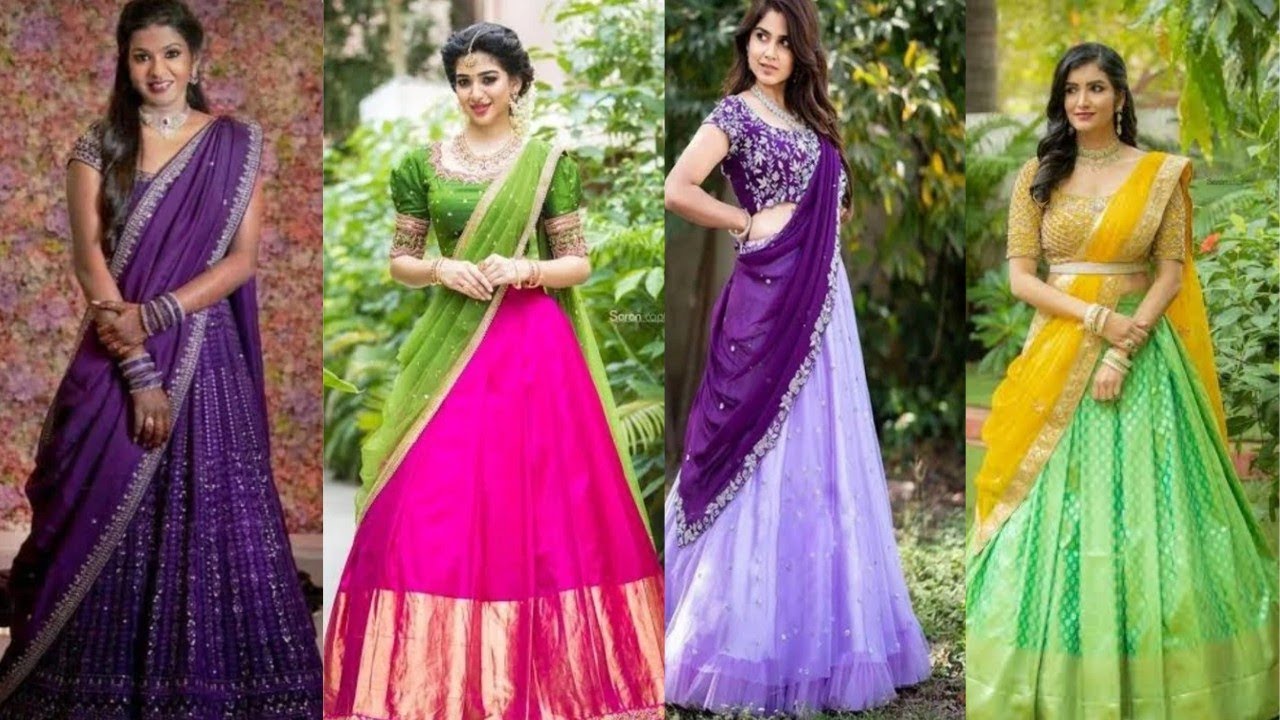 Top 50+Half Saree collections for gerogus & fabulous look l Best half ...