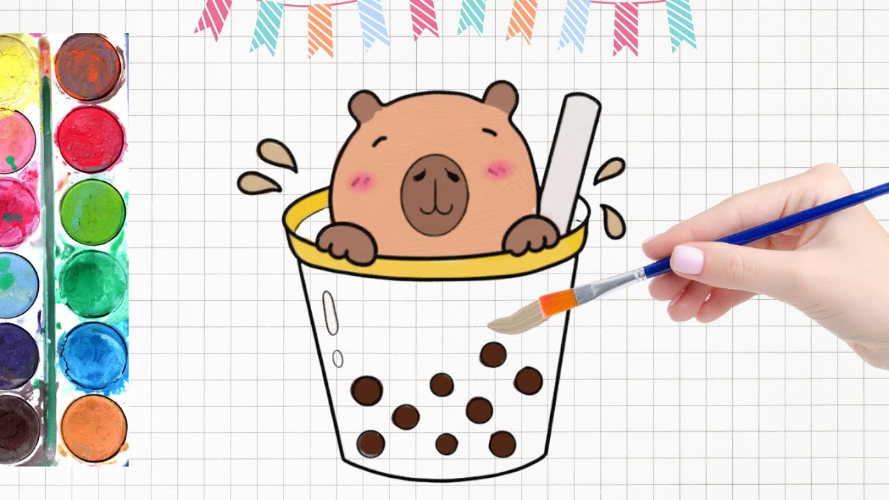 Cute capybara drawing - how to draw capybara - ve capypara - vẽ ...