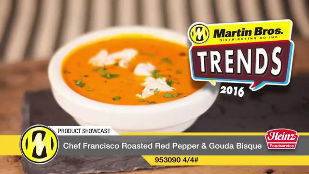 Heinz Chef Francisco Roasted Red Pepper & Gouda Bisque - YouTube