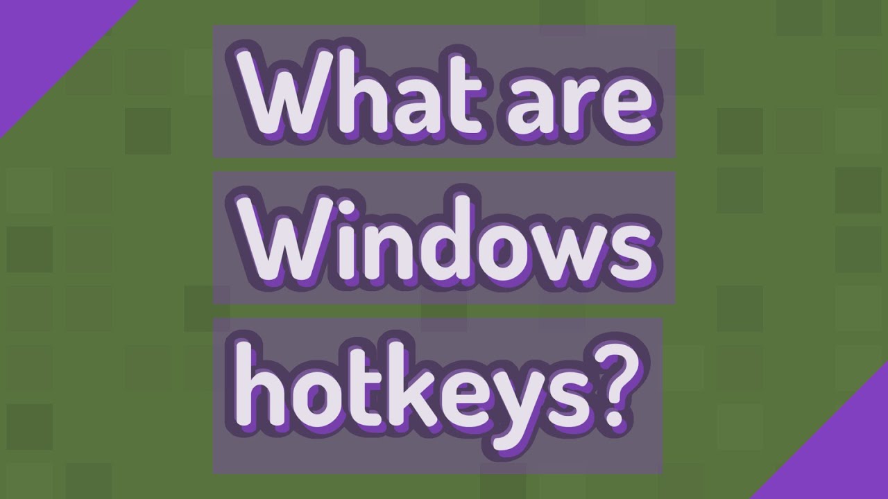 What are Windows hotkeys? - YouTube