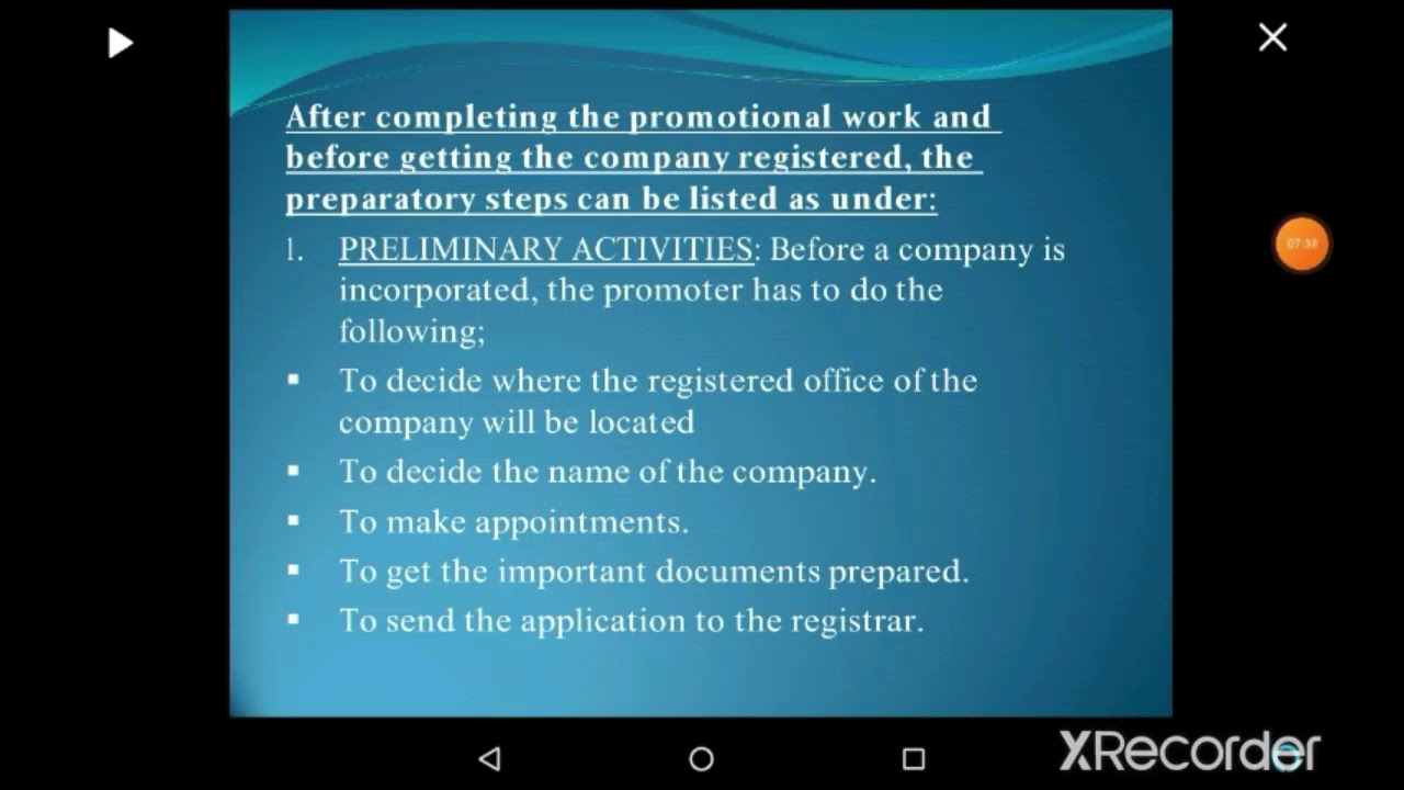 Formation, Promotion and Incorporation of a company part 3 - YouTube