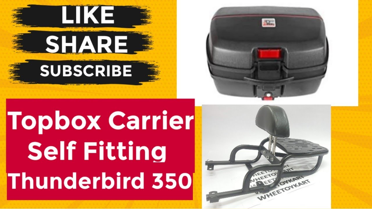 TOPBOX JB RACING 32 LTR INSTALLATION WITH CARRIER FOR THUNDERBIRD 350 ...