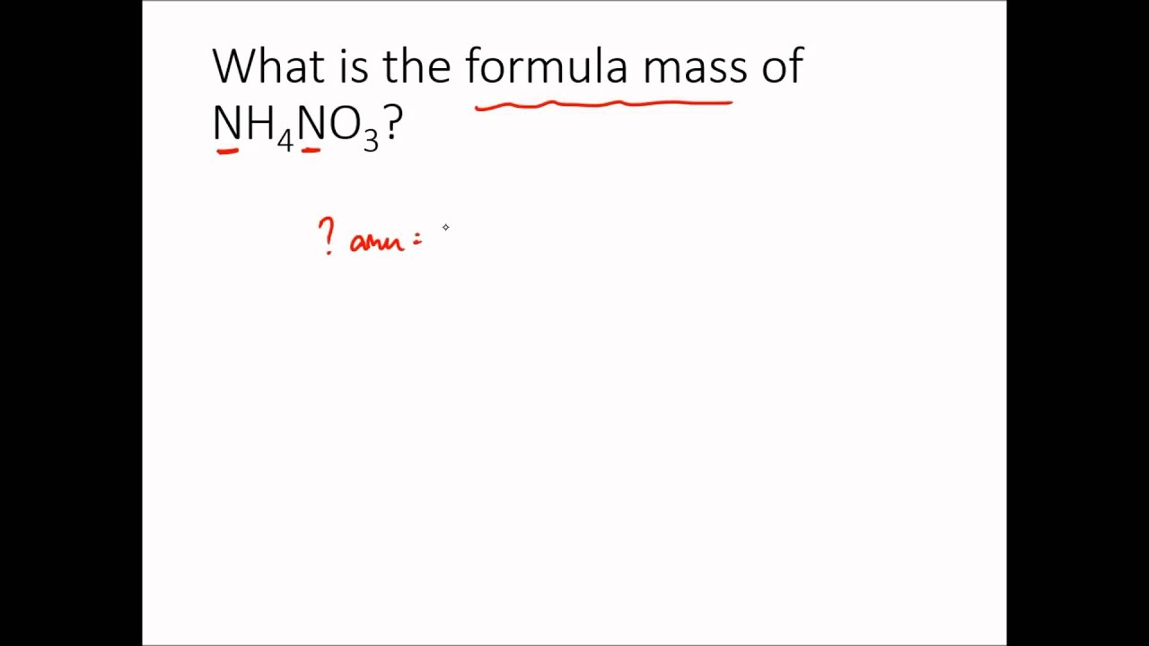 Molecular Mass and Formula Mass - Examples - YouTube
