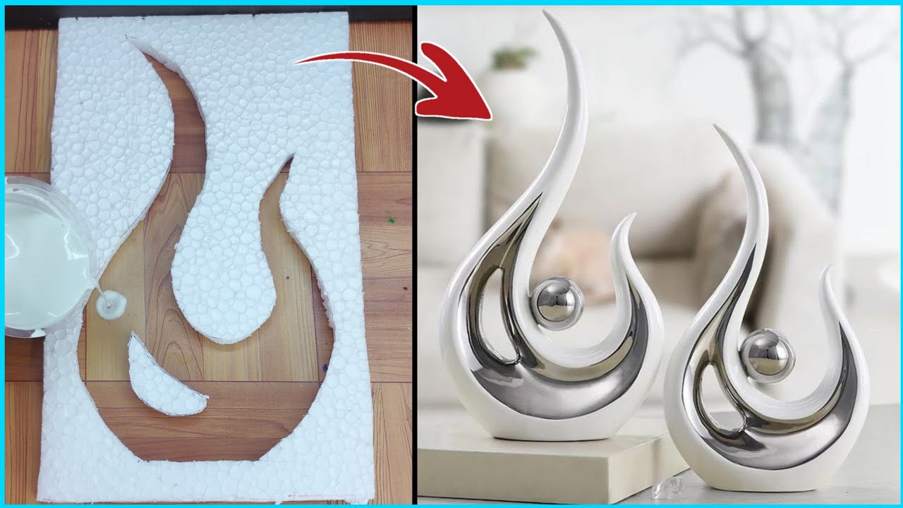 White cement craft ideas // Showpiece // Home Decoration // DIY CEMENT ...