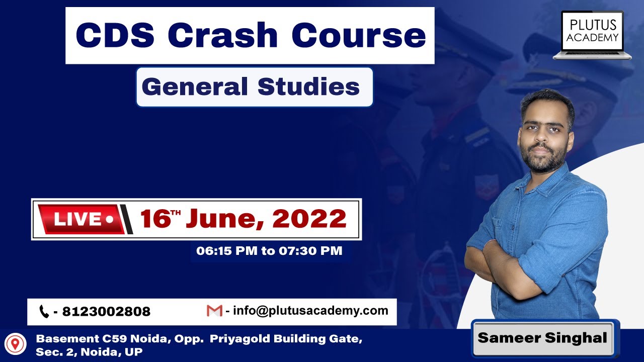 General Studies |CDS Crash Course | Class By Sameer Singhal | Live | - YouTube