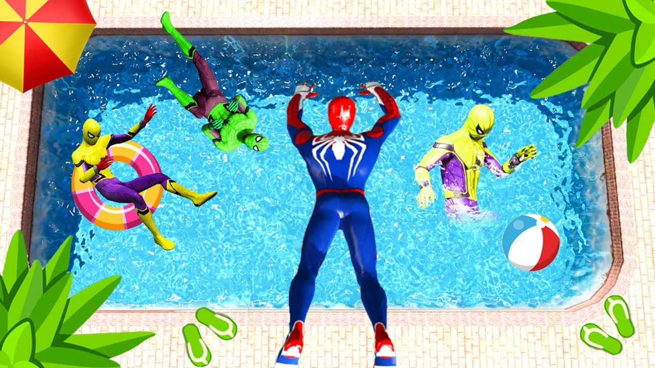 GTA 5 SPIDER-MAN Jumping in Swimming in Pool | SPIDER-MAN Epic Stunts ...