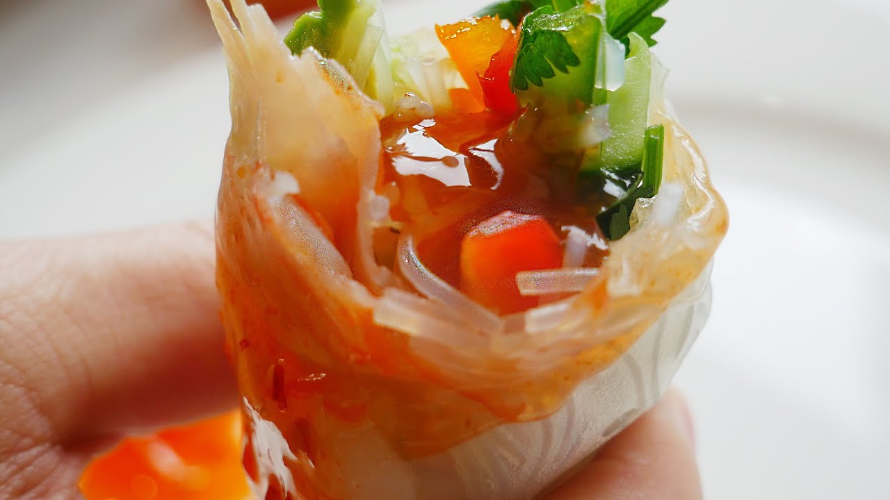 American Fresh spring rolls recipe Korean bapsang - YouTube