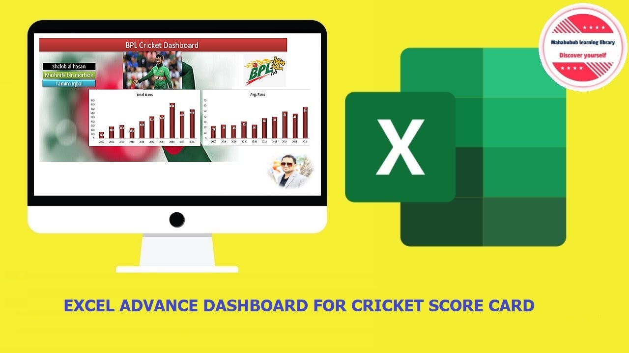 Excel Advance Dashboard for Cricket Score Card - YouTube