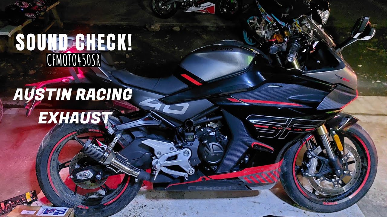 AUSTIN RACING CARBON EXHAUST ON CFMOTO 450SR | KAWASAKI ZX25R TEST RIDE ...
