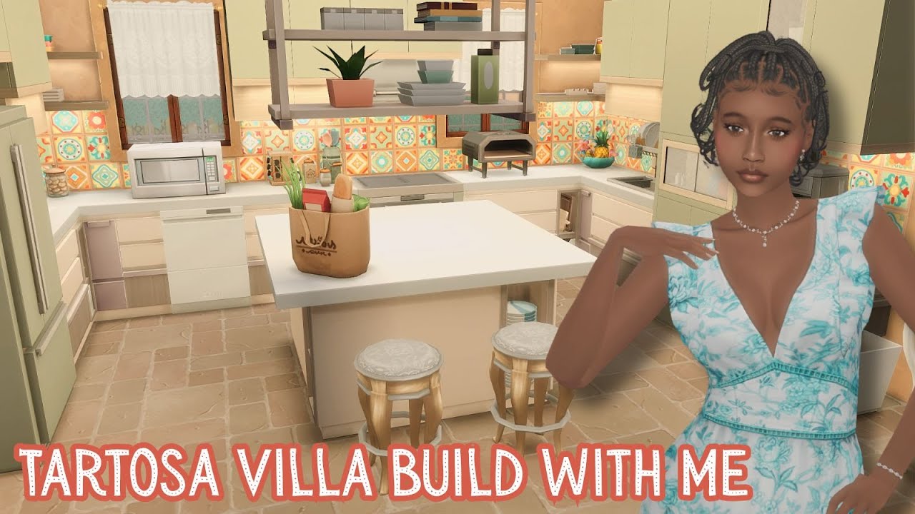 build with me: tartosa villa interior pt.1 💙🪻🫐 (sims 4 speed build ...