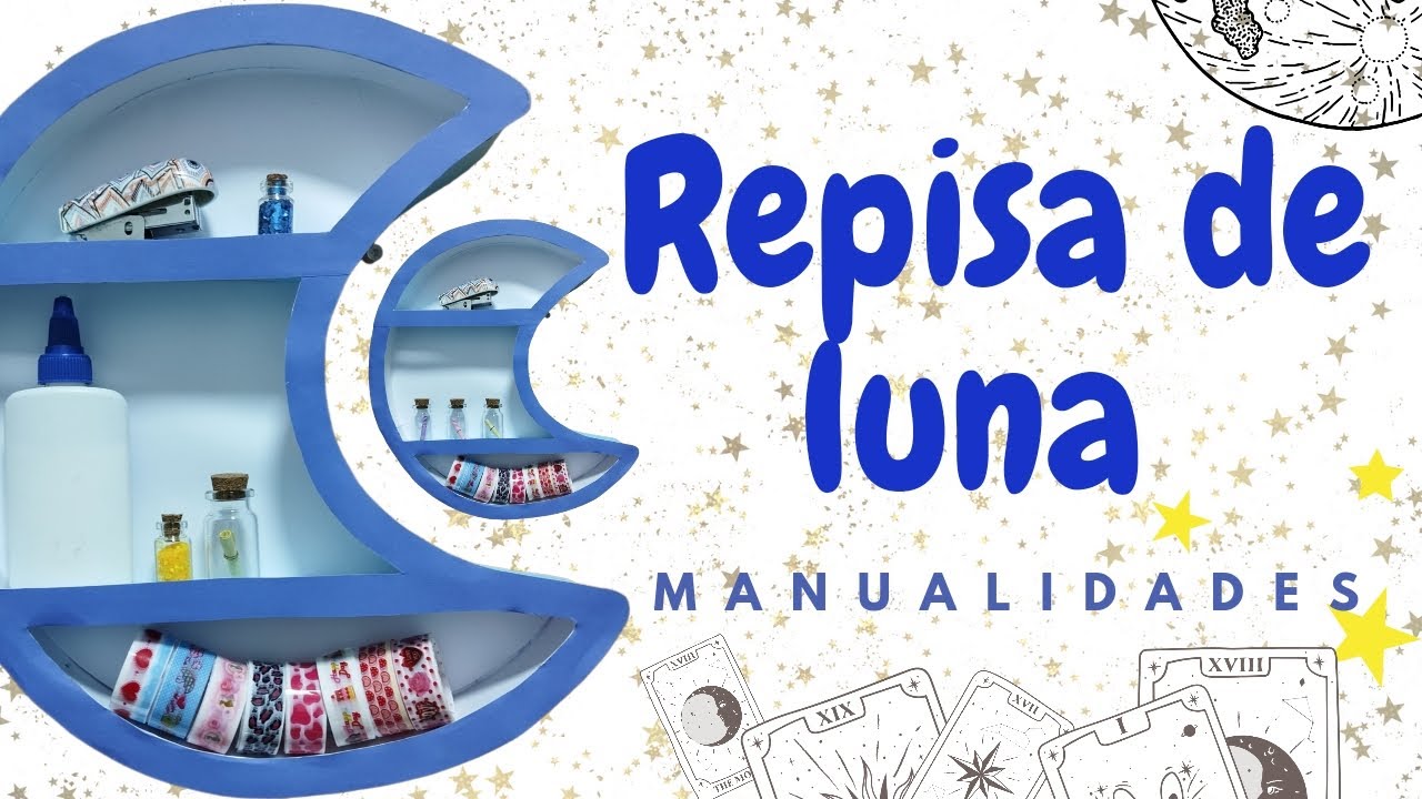 como hacer una repisa de cartón en forma de luna|súper fácil y ...