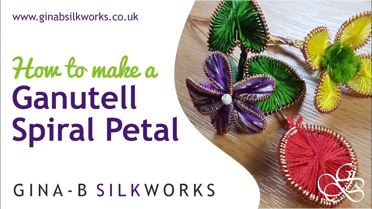 How to make a ganutell wire & thread petal - spiral wrap technique ...
