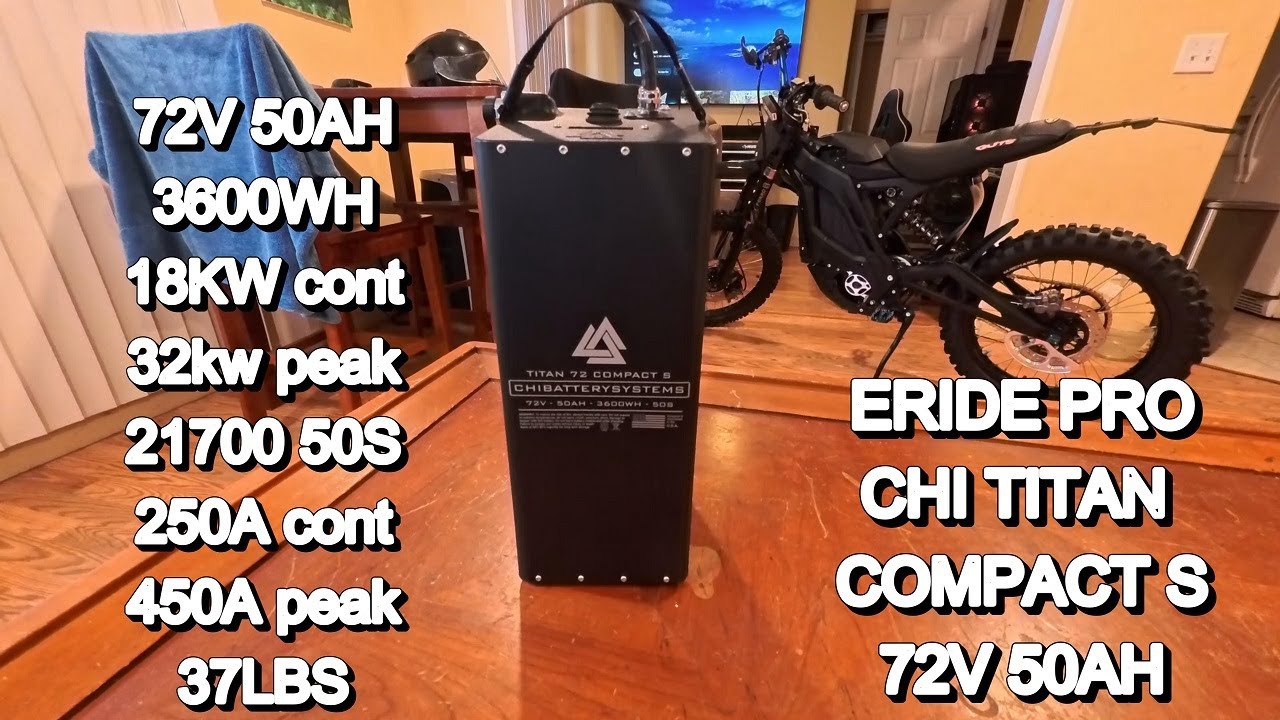 CHI Titan 72V Compact S 50 AH Eride Pro Battery - YouTube
