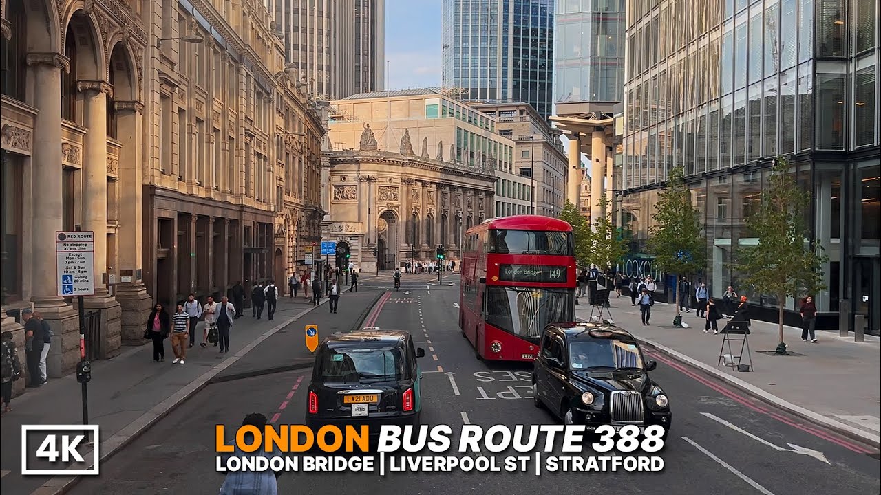 London Bus Ride Crossing London Bridge with Tower Bridge Views | London ...