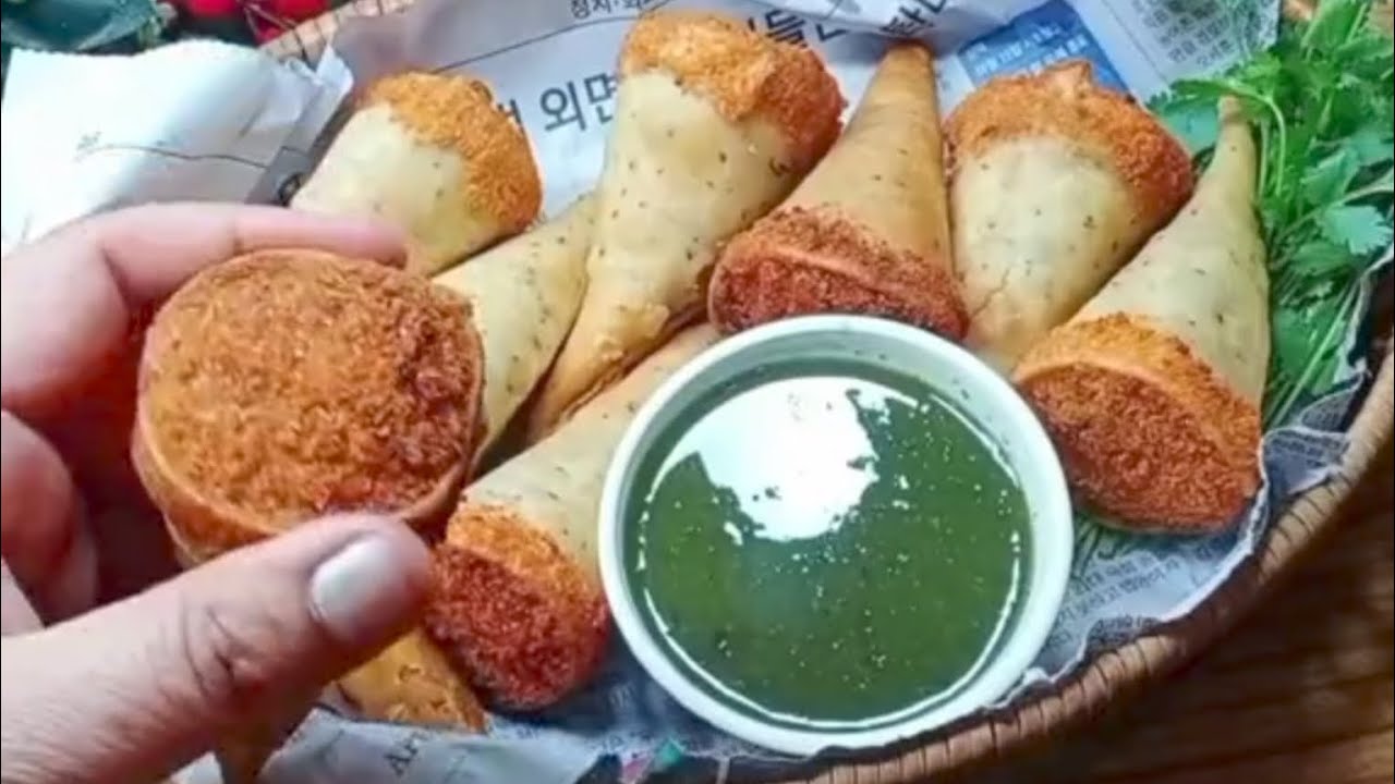 chicken Chinese cone samosa recipe |Chinese dishes |samosa recipe ...