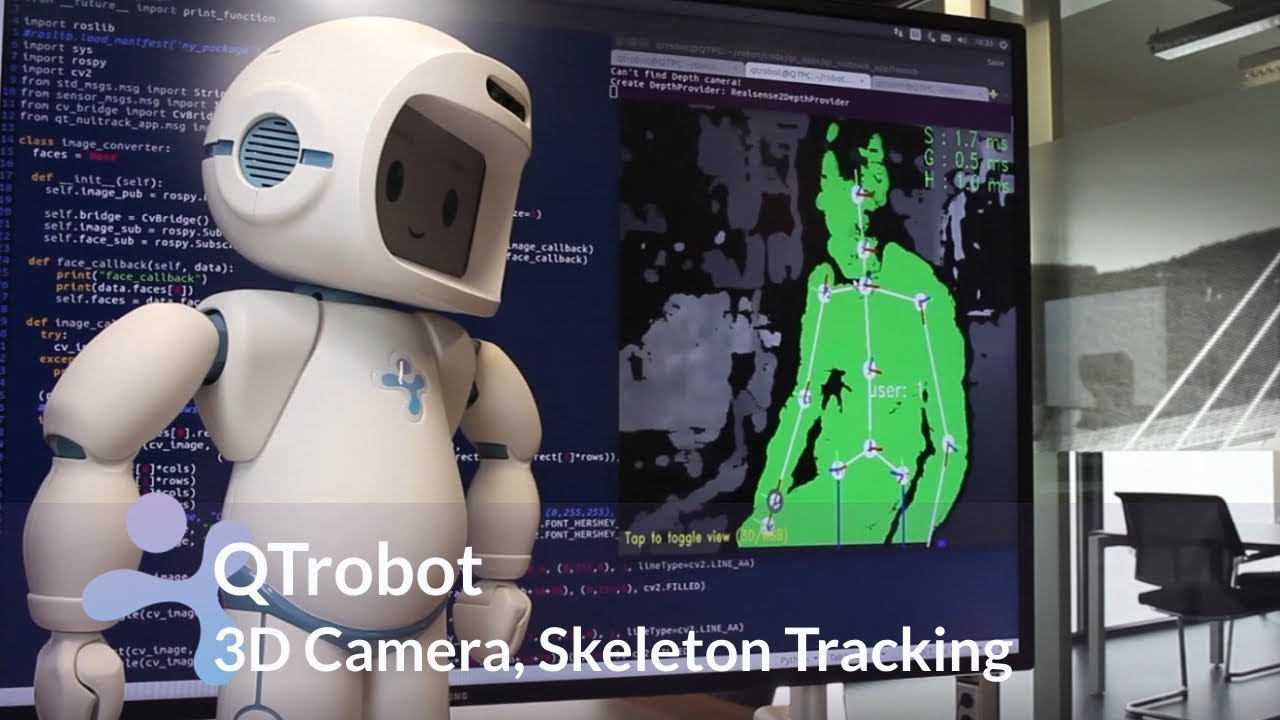 QTrobot - 3D Camera Skeleton tracking - YouTube