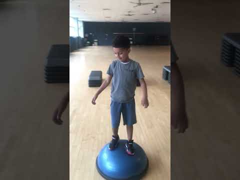 Balance BOSU jumping! Did he fall? - YouTube