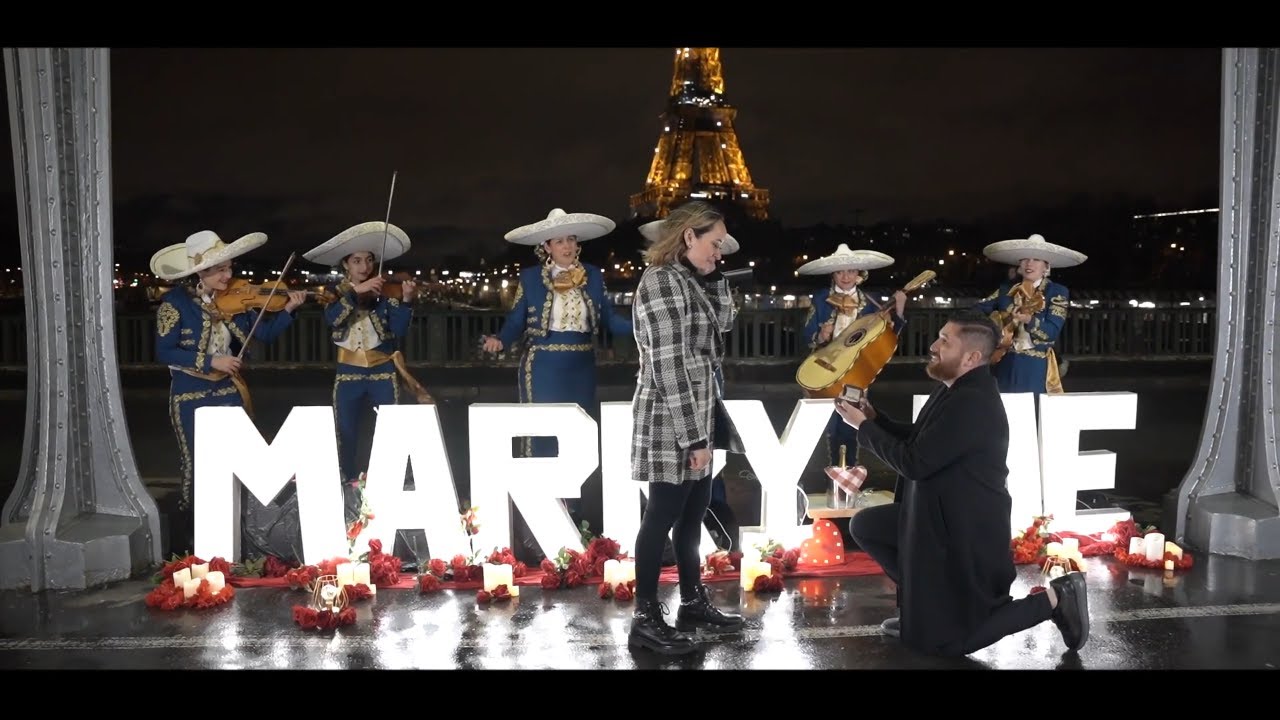 💍 Pedida Sorpresa con Mariachi en Paris - Torre Eiffel propuesta ...