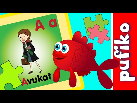 Kırmızı Balık | Alfabe | Yapboz | Bulmaca | A Harfi | Puzzle | Meslekler | Pufiko