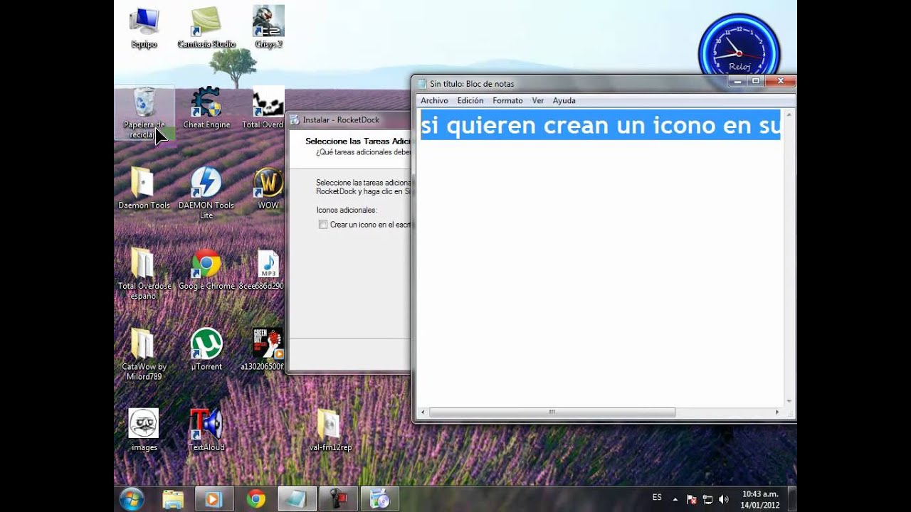 Como descargar rocketdock o barra adicional para windows 7 - YouTube