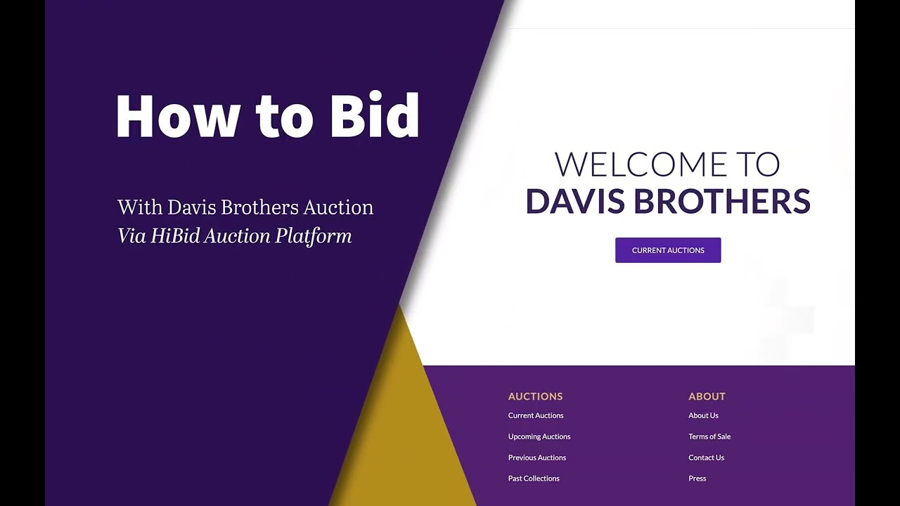 How to Bid With Davis Brothers Auction - YouTube