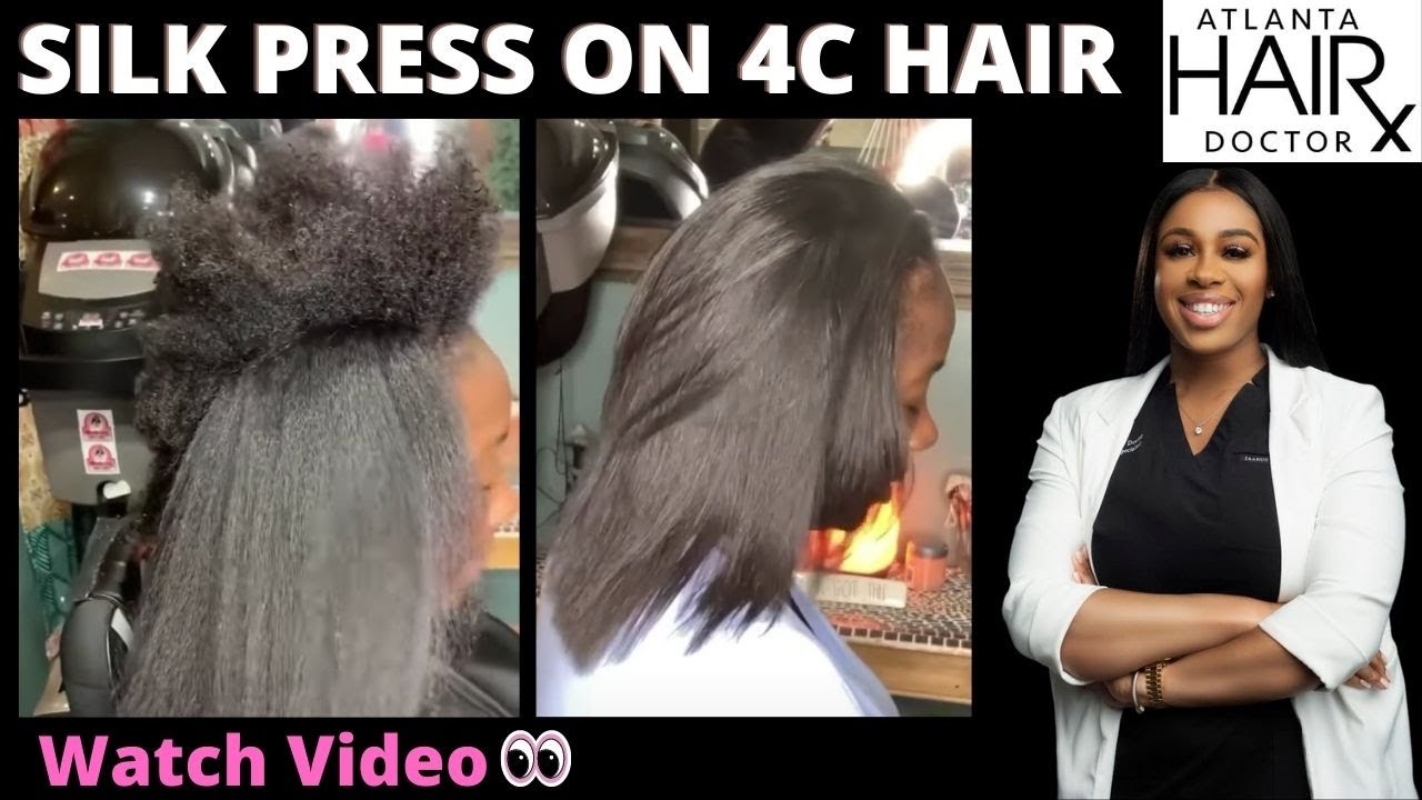 Silk press on 4c hair!! - YouTube