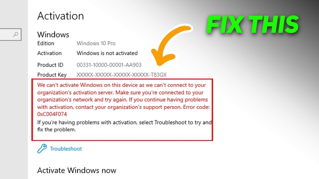 How to Fix We can't activate Windows on this device as we can't connect ...