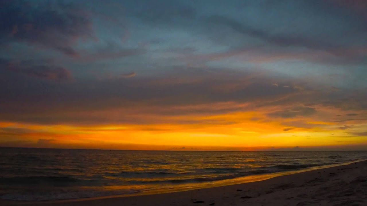 Lido Beach Sunset (Sarasota, Florida) 8-21-15 - YouTube