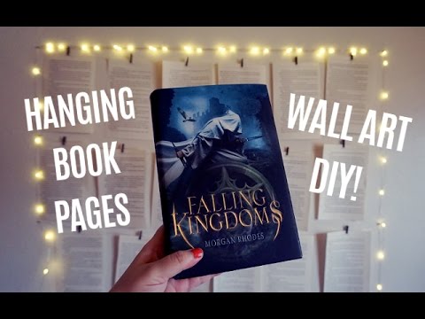 HANGING BOOK PAGES | wall art diy - YouTube