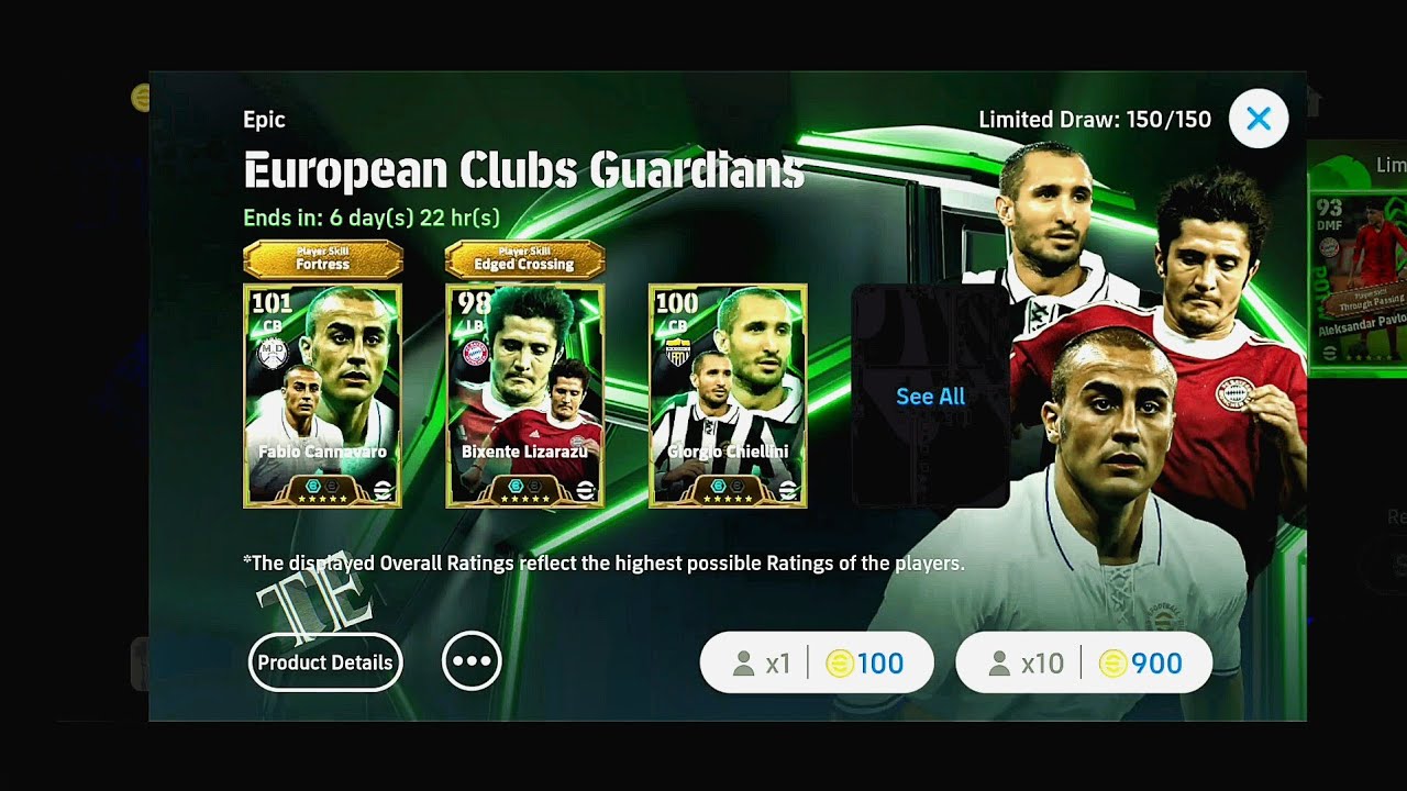 How to get 106 CB Cannavaro | European Club Guardians - YouTube
