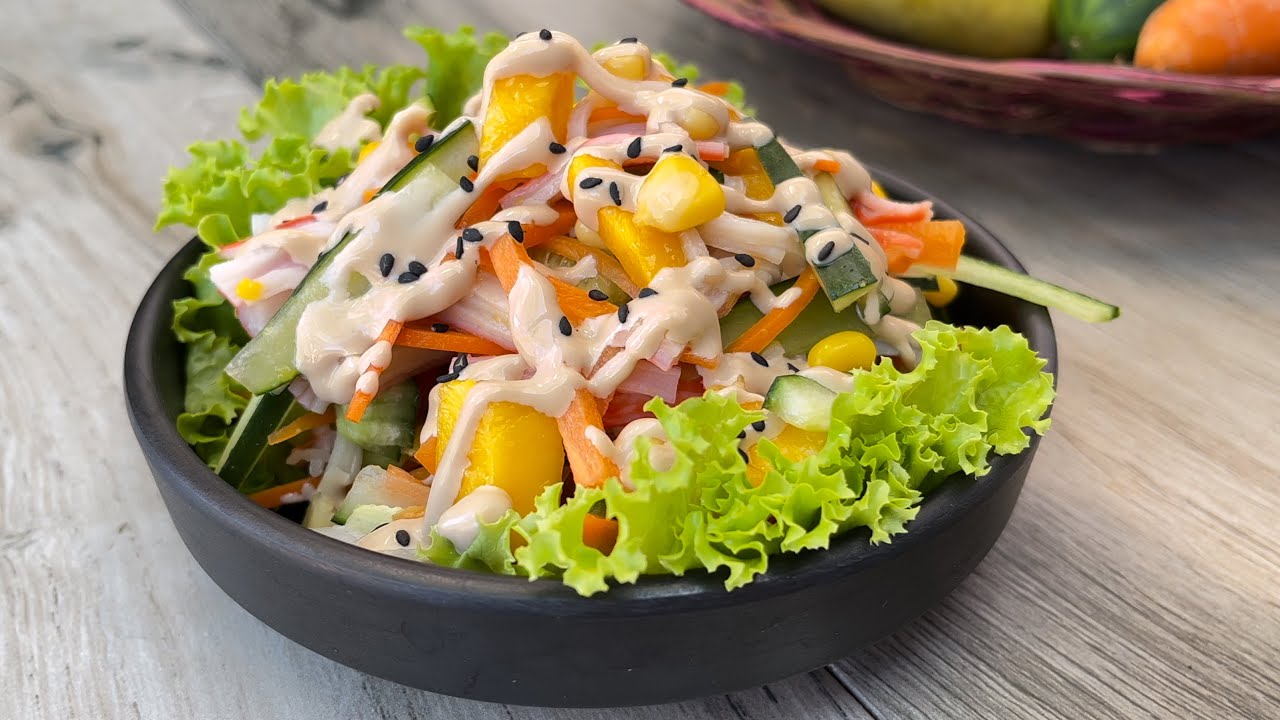 Healthy and Refreshing Salad Recipe! Simple Kani Salad using Mayo ...