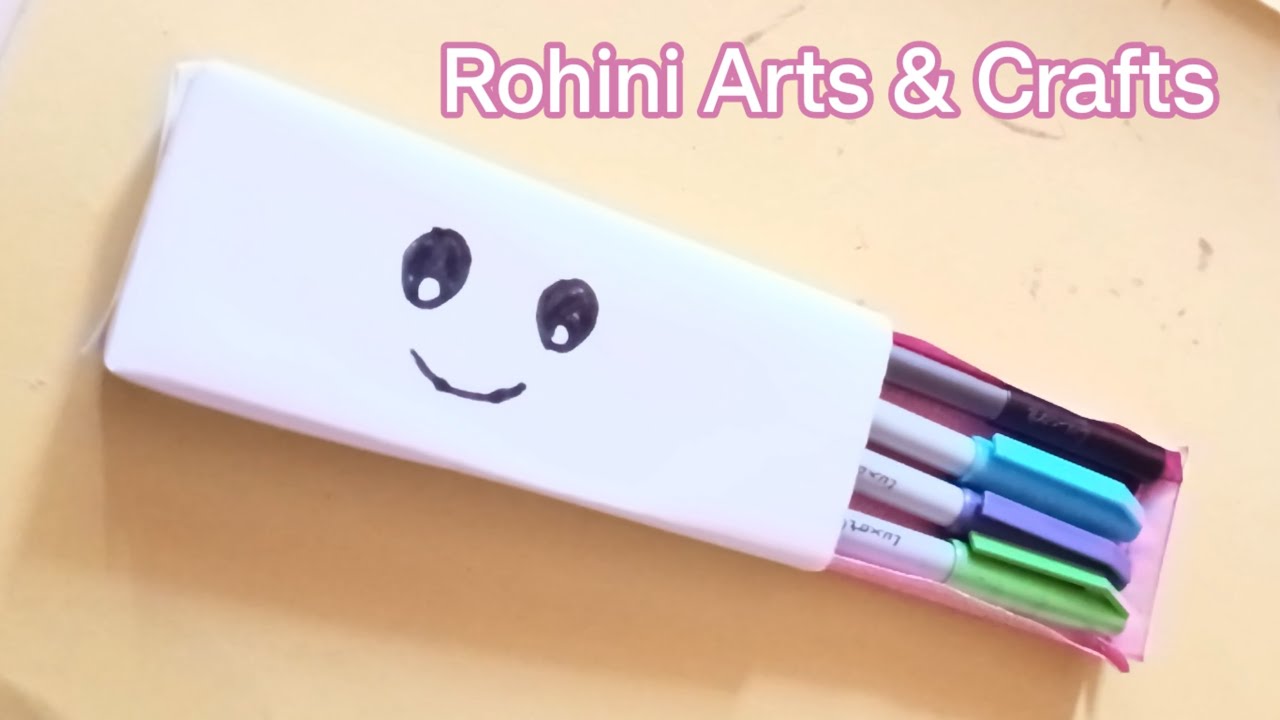 DIY cute pencil box from waste box | How to make pencil box with waste ...