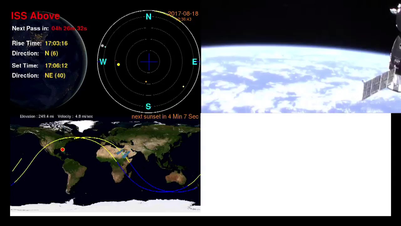 ISS Above Featuring live video from NASA's HDEV cameras on board the ...