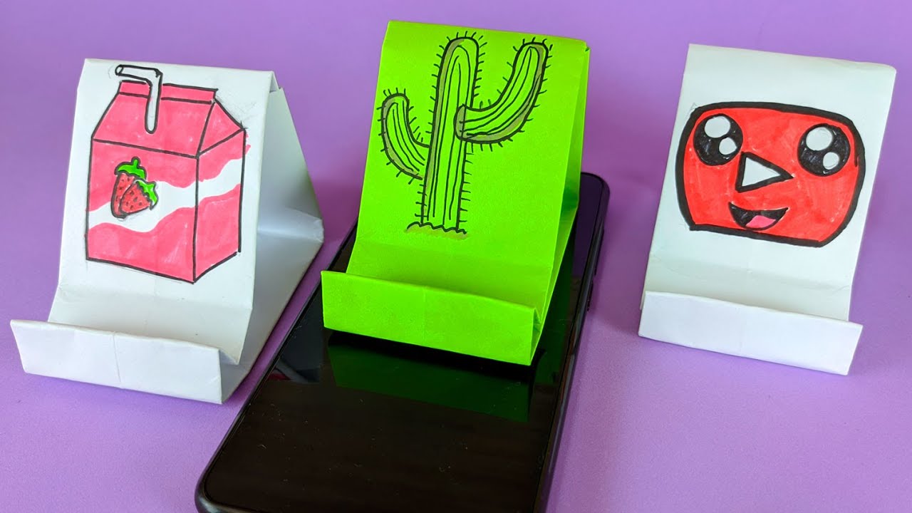 DIY Phone Stand — How to make a DIY stand for phone out of paper - YouTube