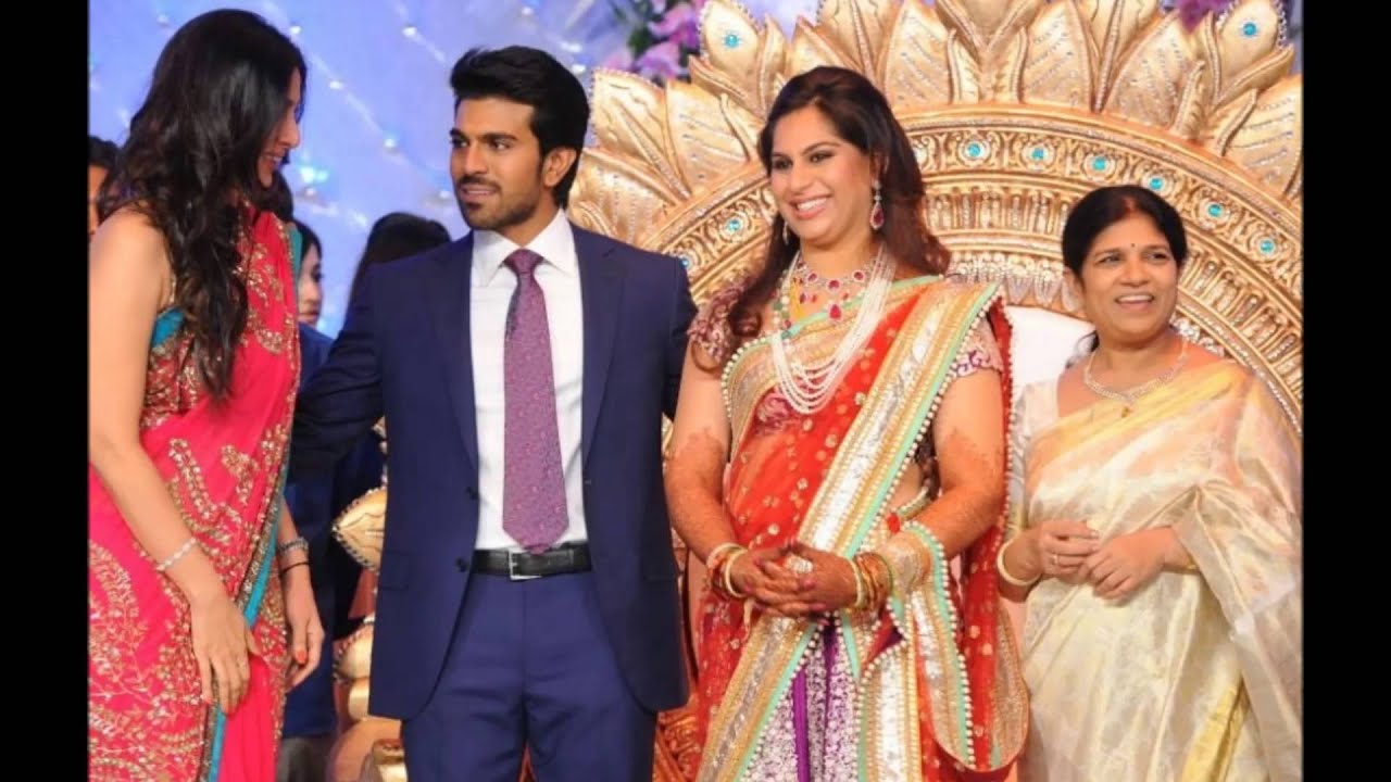 Actress Tabu at actor Ram Charan Teja and Upasana wedding - YouTube