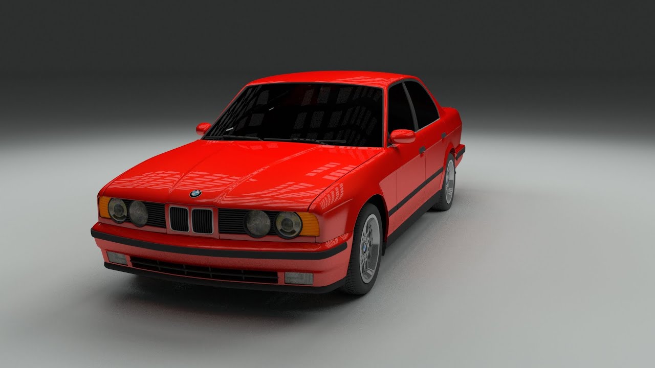 BMW 5 Series E34 3D Model - YouTube