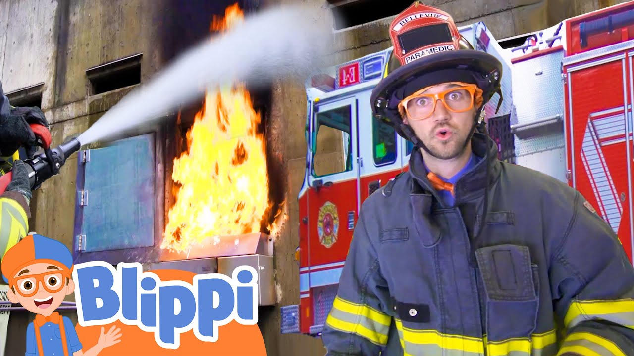 Blippi is a FIREFIGHTER! 🚒 | Firetruck Station Visit | Hero Jobs | Fun ...