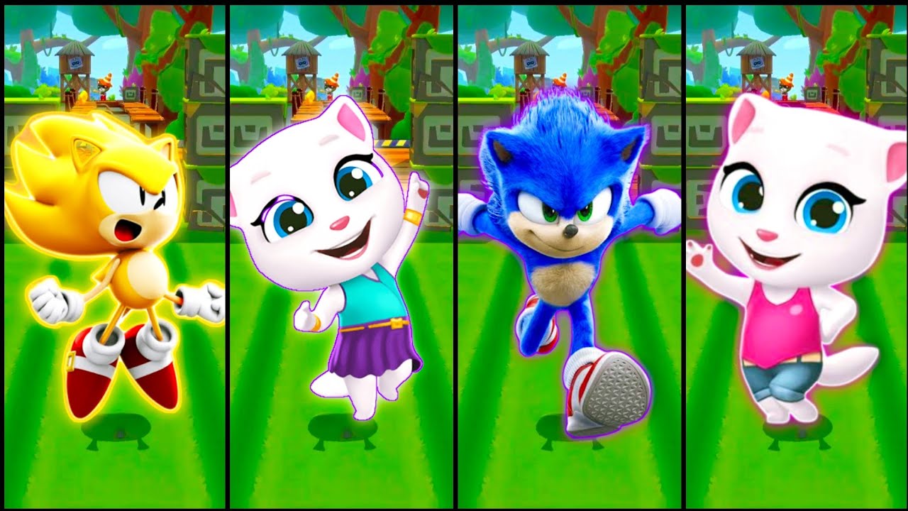 Super Sonic vs Neon Angela vs Movie Sinic vs Talking Angela | Unlocked ...